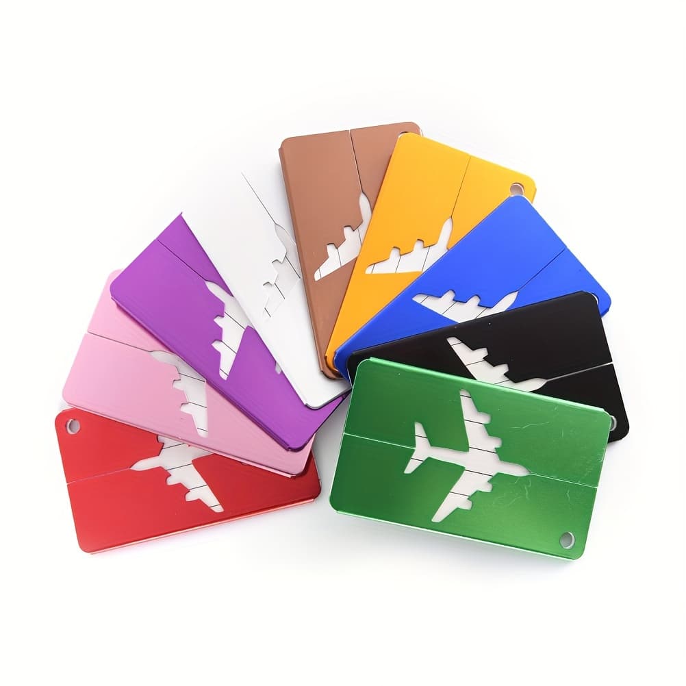 Aluminum Colorful Airplane-Themed Luggage Tag – Portable Travel Label ...