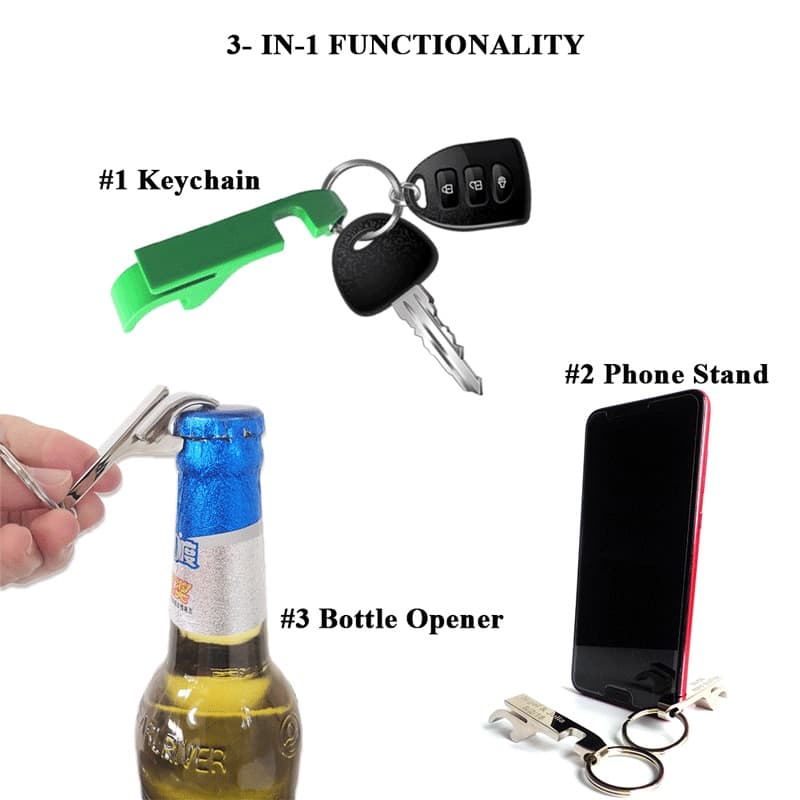 Multi-Functional Metal Bottle Opener Keychain – 3-in-1 Opener, Phone ...
